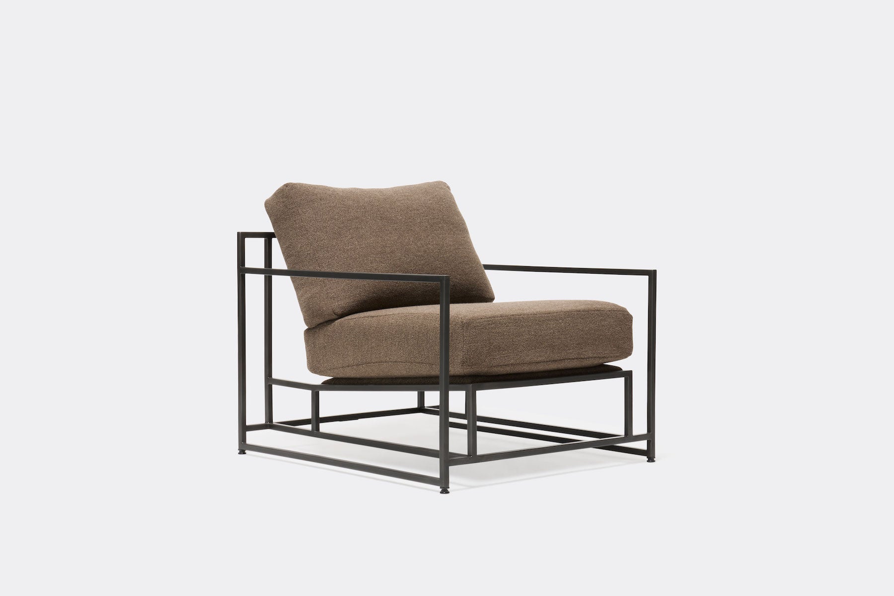 Soft Brown Boucle and Blackened Steel Inheritance Armchair – Stephen ...